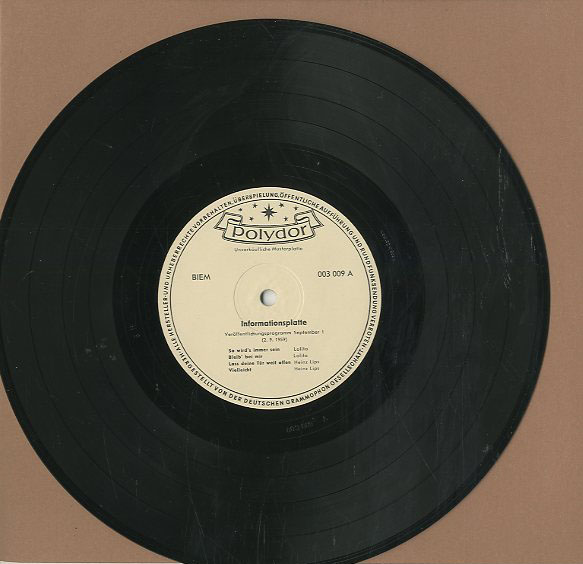 Herberts Oldiesammlung Secondhand LPs Polydor Informationsplatte - 1959/9 September I (2.9.1959 ...