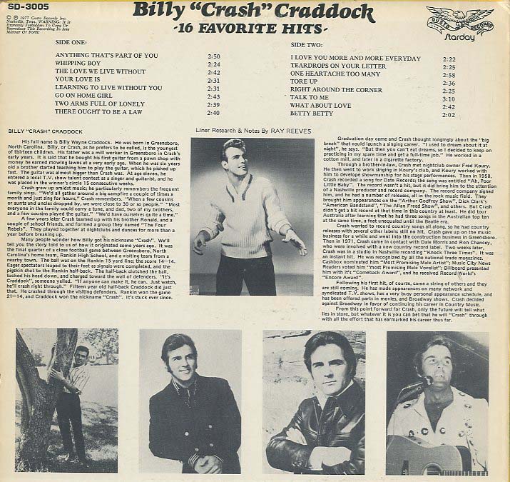 Herberts Oldiesammlung Secondhand LPs Billy Crash Craddock - 16 ...